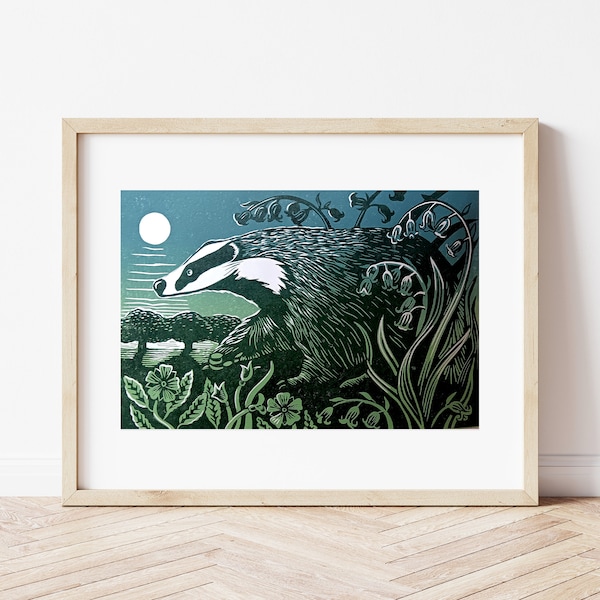 Badger Print - Etsy UK
