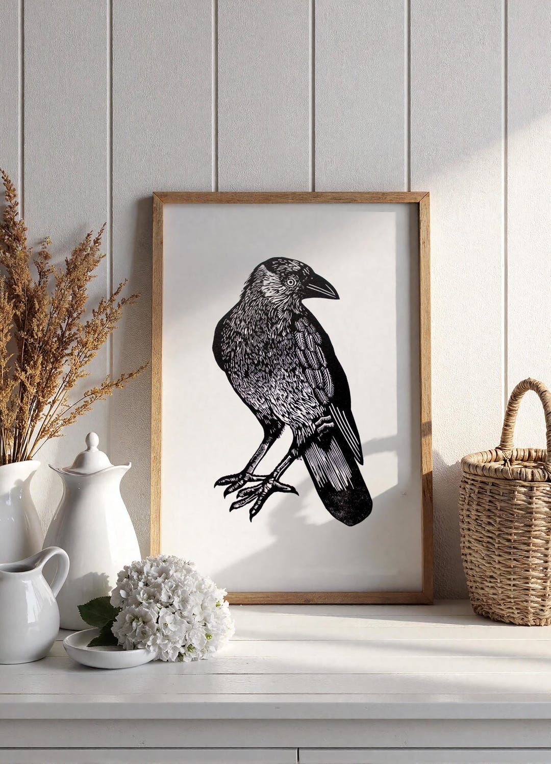 Jackdaw - Hand Printed Original Signed Linocut Print - Etsy