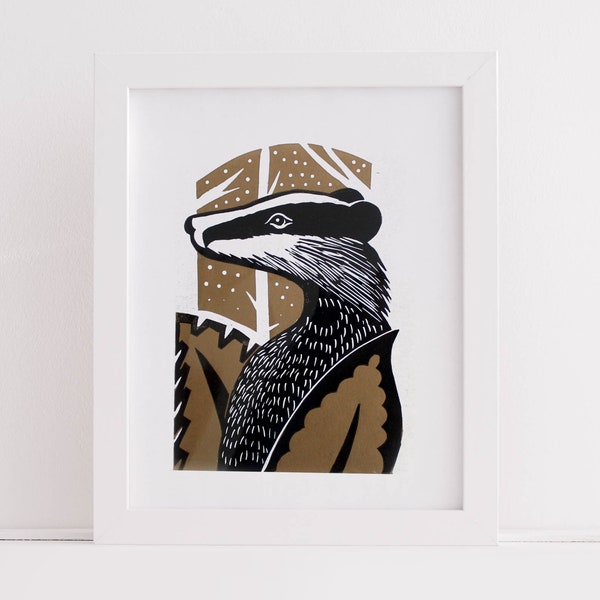 Badger Print - Etsy UK