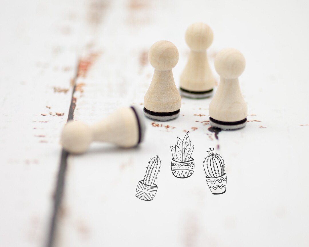 Mini Stamp Set CACTI // Stamp With Cactus // Cactus Stamp - Etsy