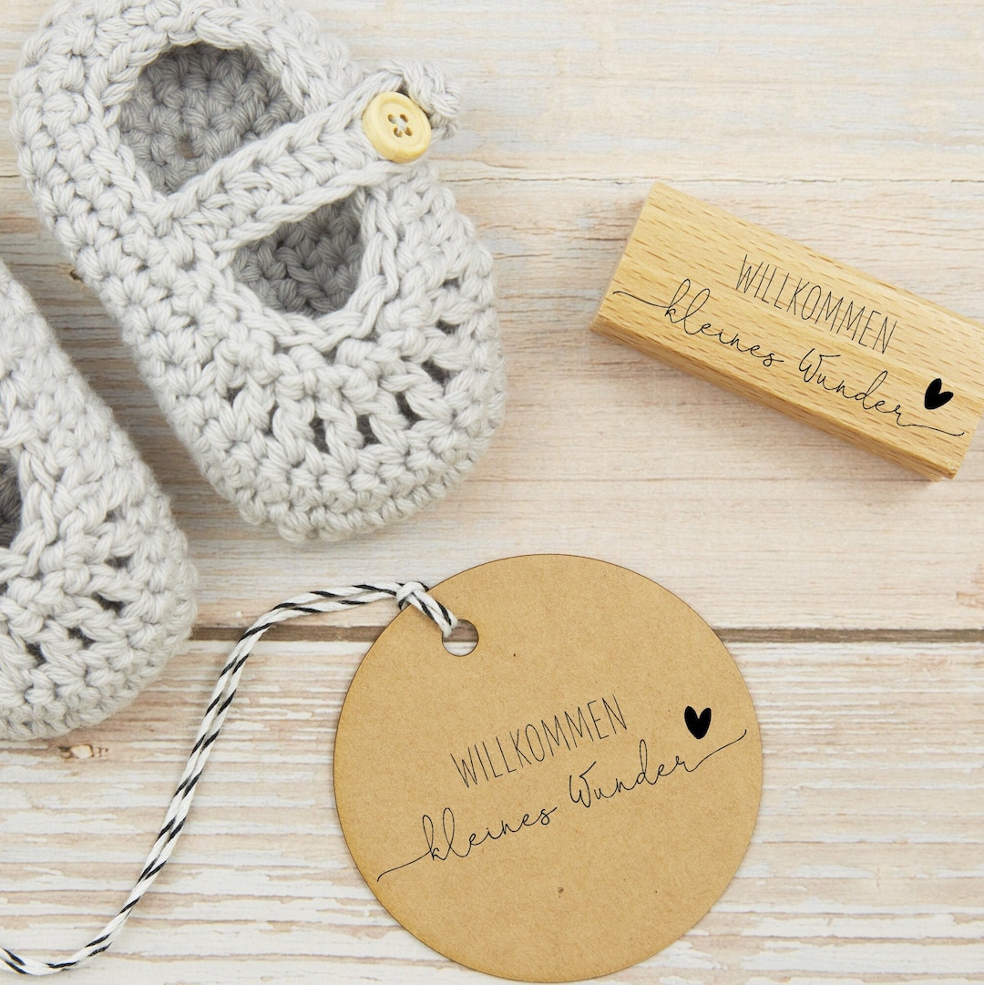 Stamp welcome Little Miracle / Gift Stamp for the Birth / Wooden Stamp ...