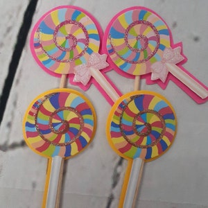 Candy Cupcake Toppers, Candy Land Party Decorations, Willy Wonka ...