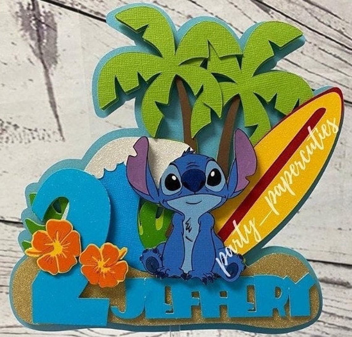 Stitch Cake Topper Lilo and Stitch Personalized Cake Topper - Etsy