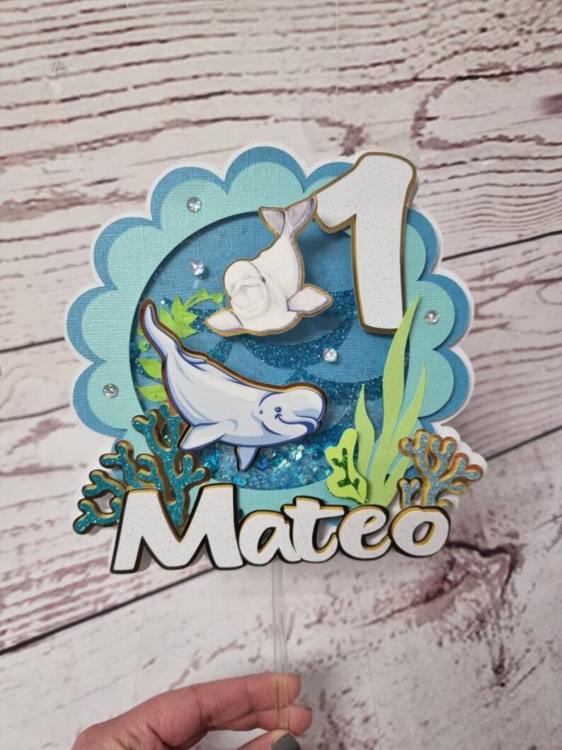 Baby Beluga Shaker Birthday Cake Topper Baby Beluga - Etsy