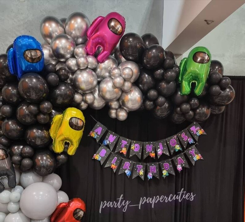 Among Us Happy Birthday Banner Among Us Party Decoratiin - Etsy