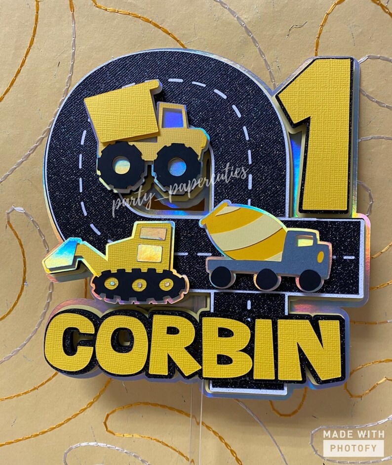 Construction Theme Cake Topper, Dump Truck Cake Topper, Construction ...