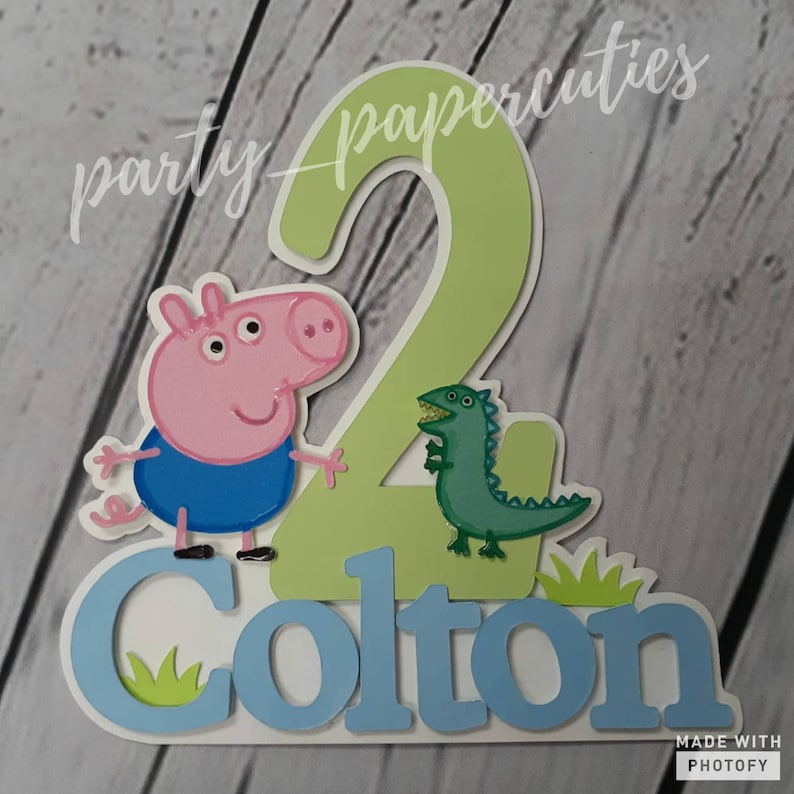 George Cake Topper Peppa Pig and George Cake Topper George | Etsy