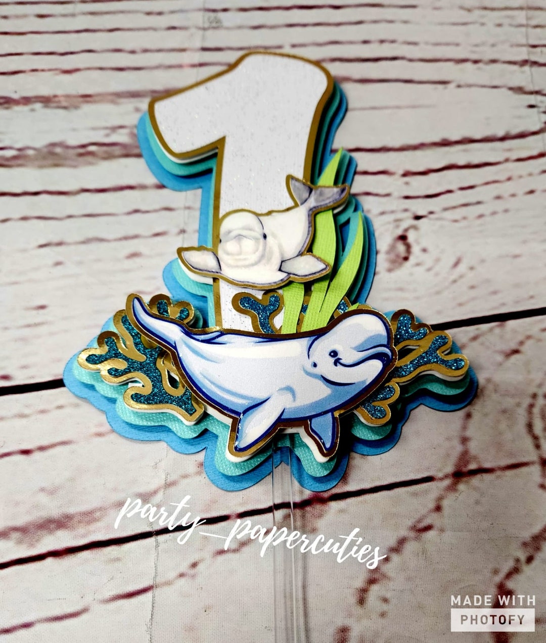 Beluga Whale Cake Topper, Baby Beluga Cake Topper Beluga 1st Birthday ...