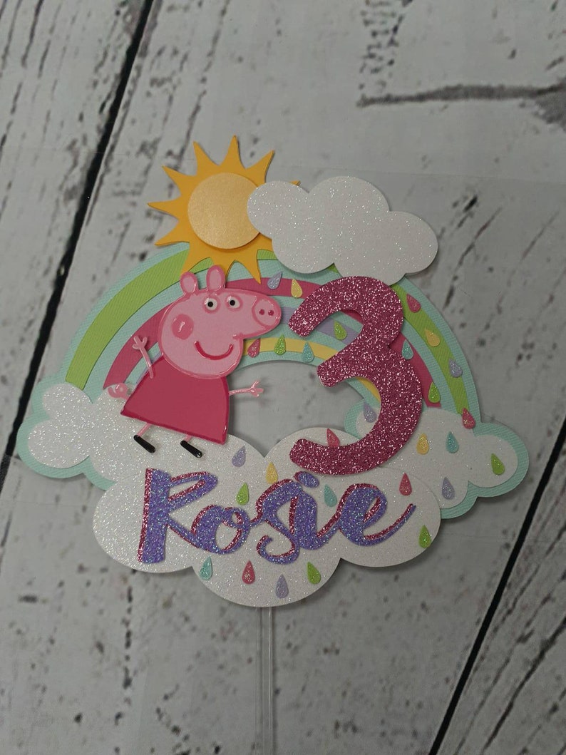 Peppa Pig Cake Topper Peppa Pig Theme Party Peppa Pig Cake - Etsy