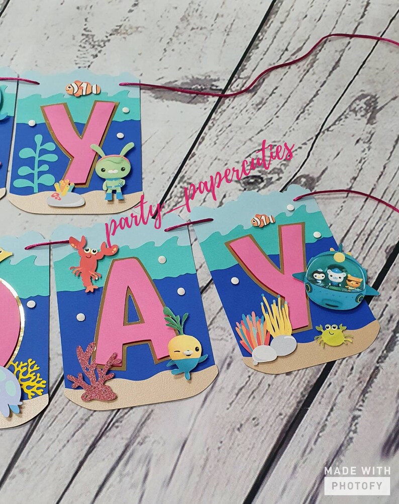 Octonauts Girl Happy Birthday Banner Octonauts Pink and Gold | Etsy Canada