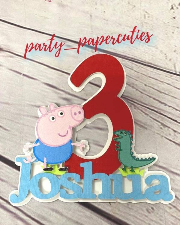 George Cake Topper Peppa Pig and George Cake Topper George - Etsy Canada