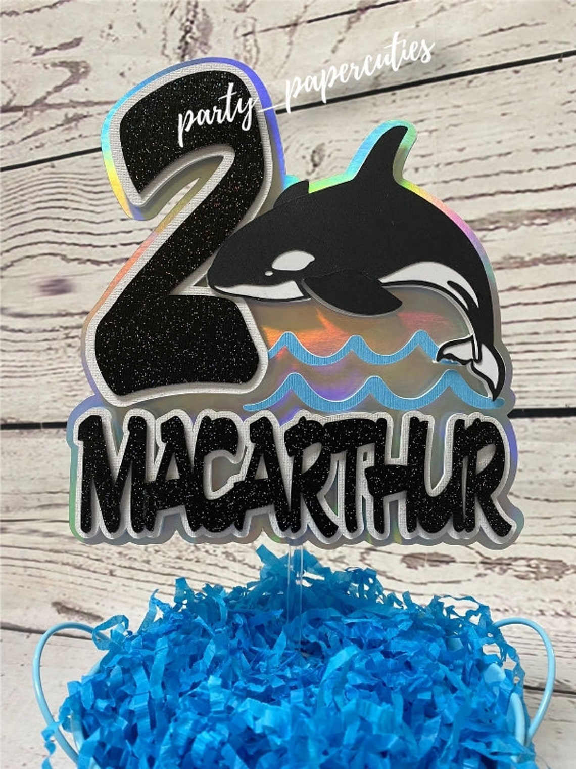 Whale Cake Topper Killer Whale Cake Topper Orca Cake Topper | Etsy