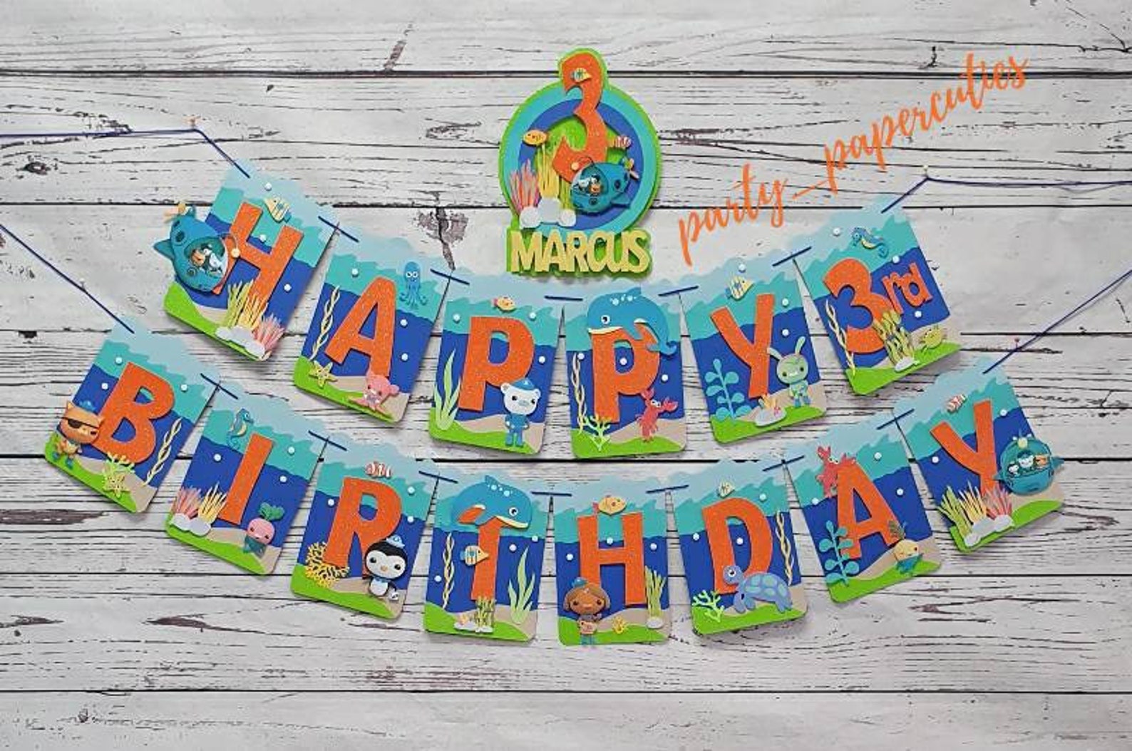Octonauts Happy Birthday Banner, Glitter Octonauts Birthday Banner ...