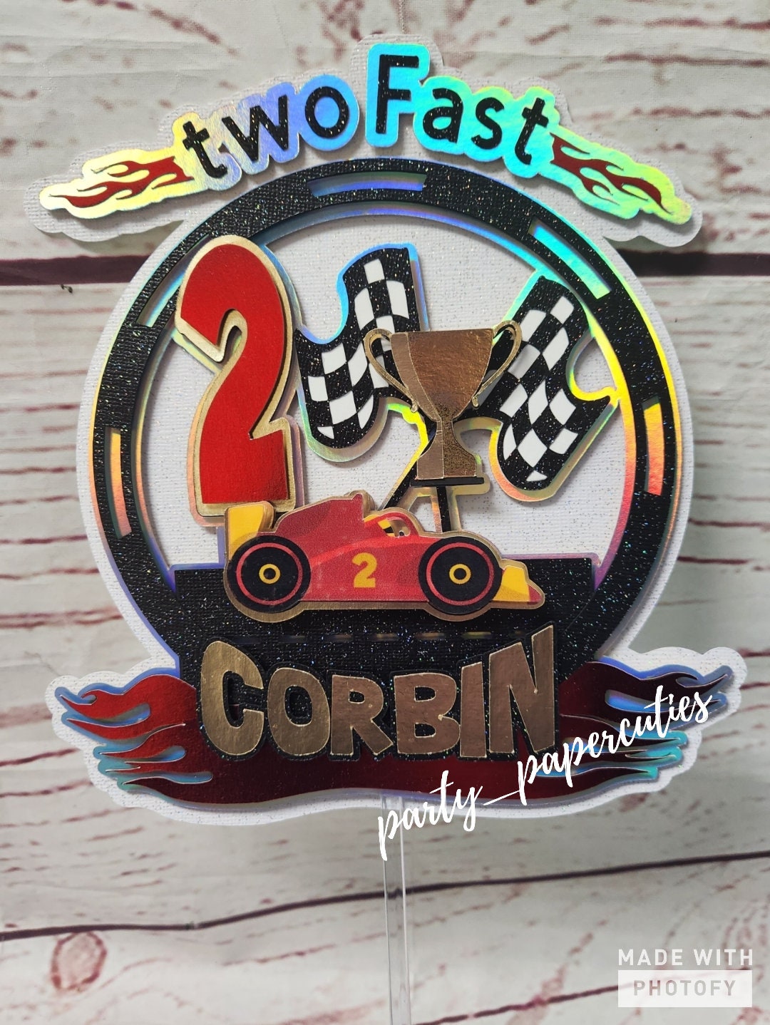 Two Fast Birthday Cake Topper, Two Fast Theme Party Decorations, Race ...