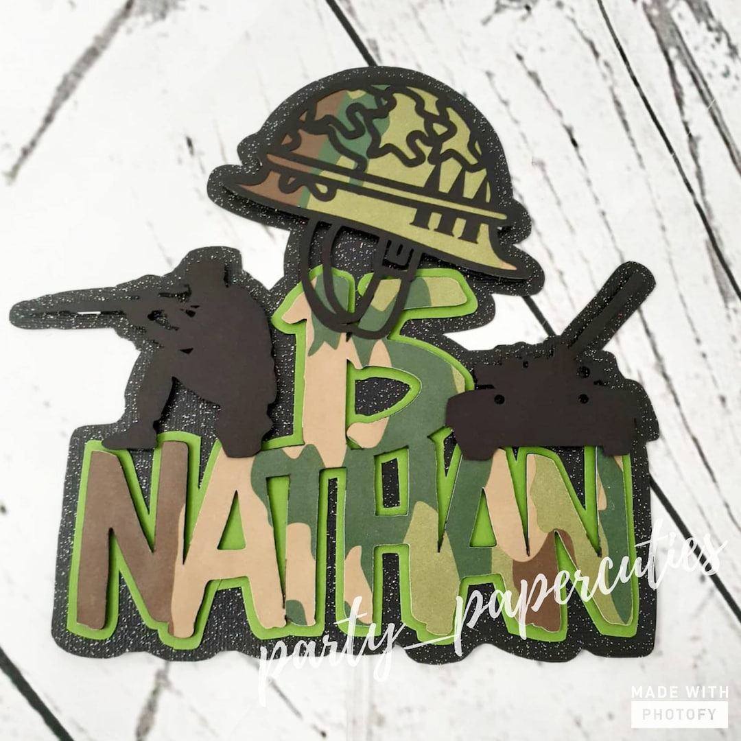 Military Theme Party Cake Topper, Soldier Cake Topper, Military Party ...