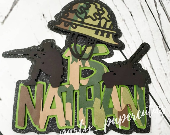 Military Theme Party Cake Topper, Soldier Cake Topper, Military Party ...