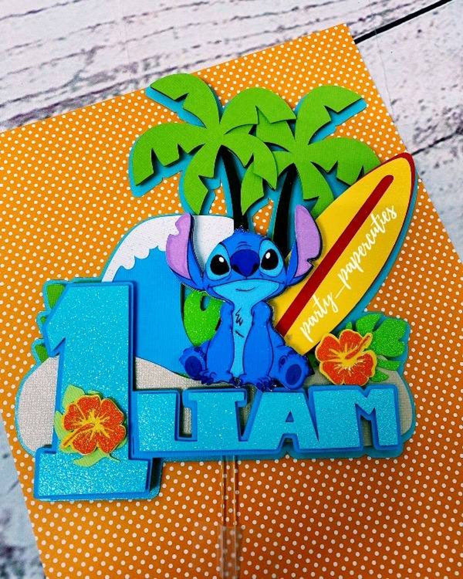 Stitch Cake Topper Lilo and Stitch Personalized Cake Topper - Etsy