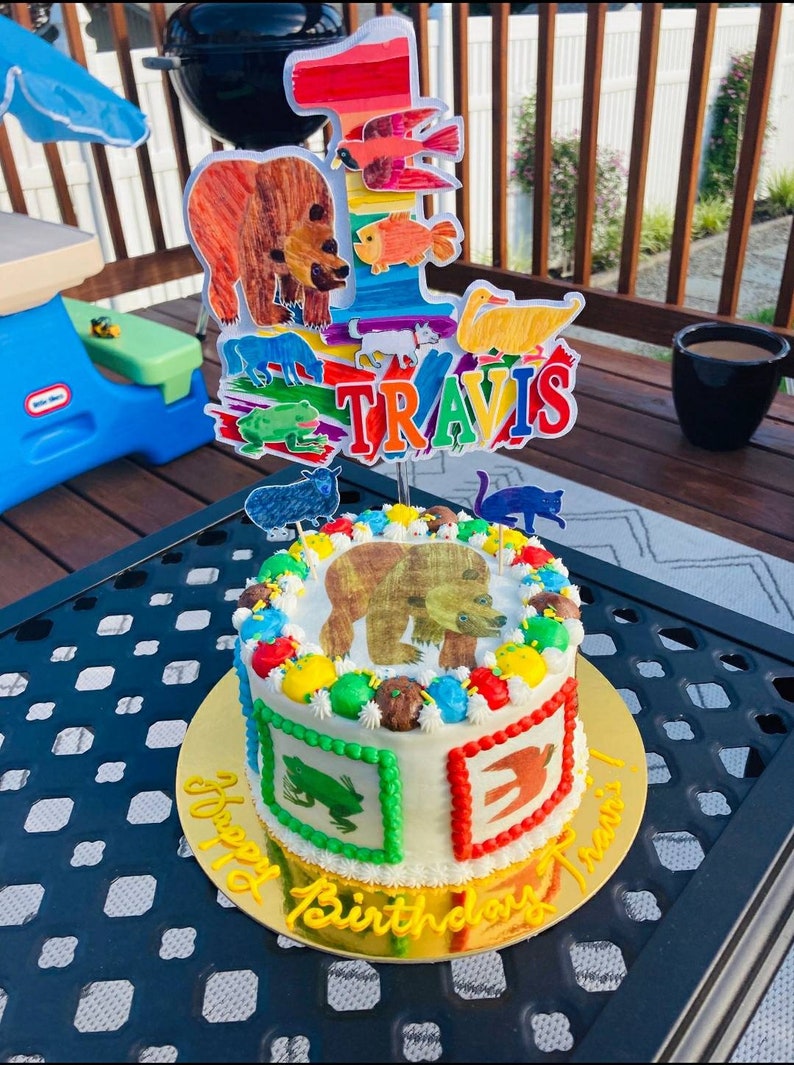 Brown Bear Cake Topper Brown Bear and Friends Cake Topper - Etsy