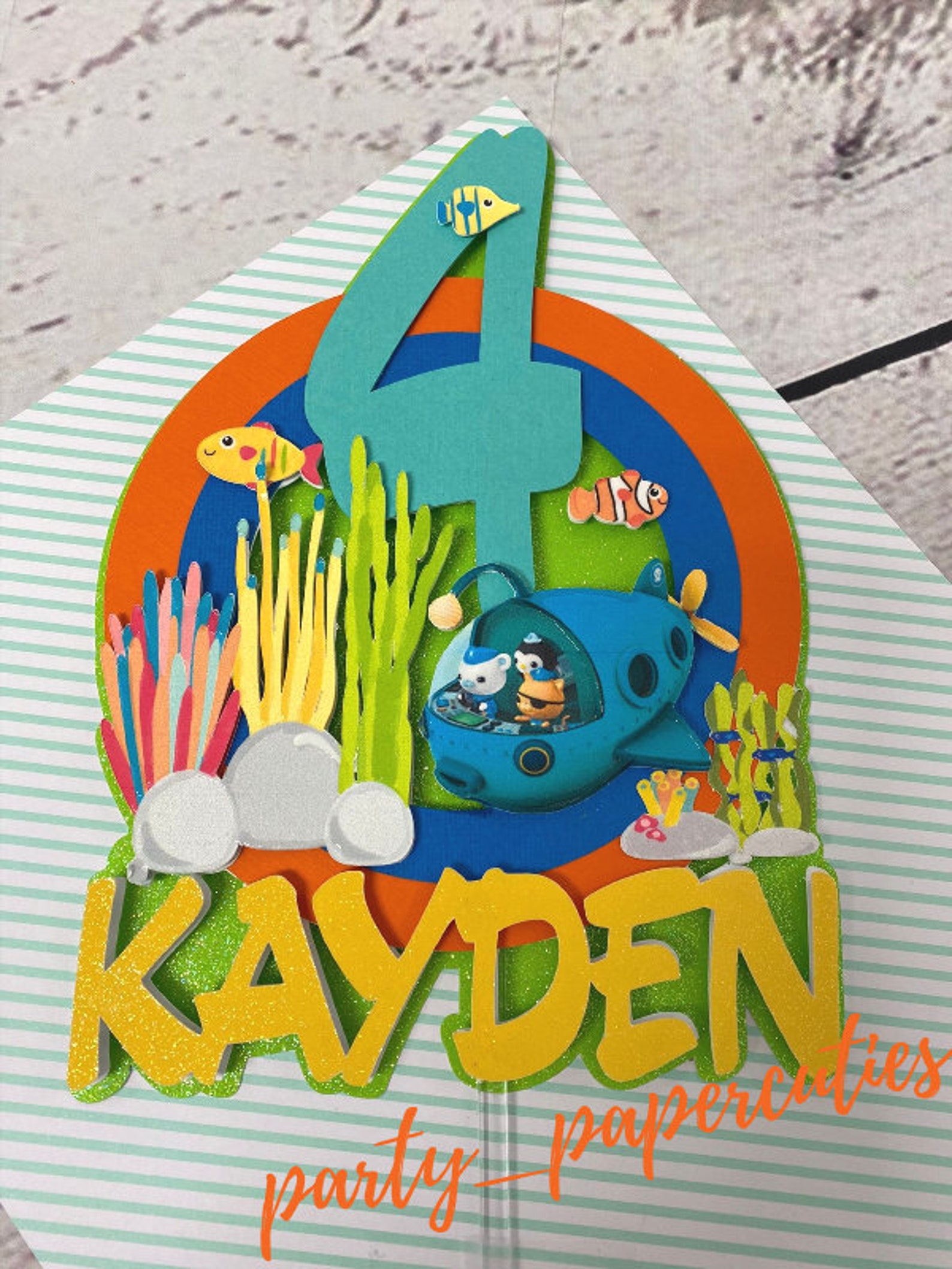 Octonauts Happy Birthday Banner Glitter Octonauts Birthday - Etsy