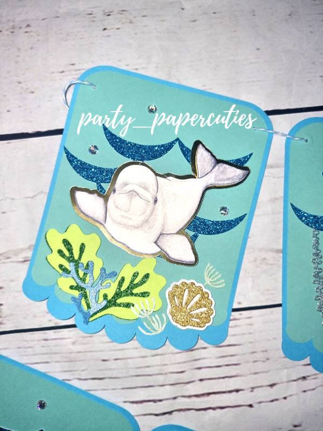 Baby Beluga Whale Banner De Cumpleaños Personalizado, Fiesta Temática ...