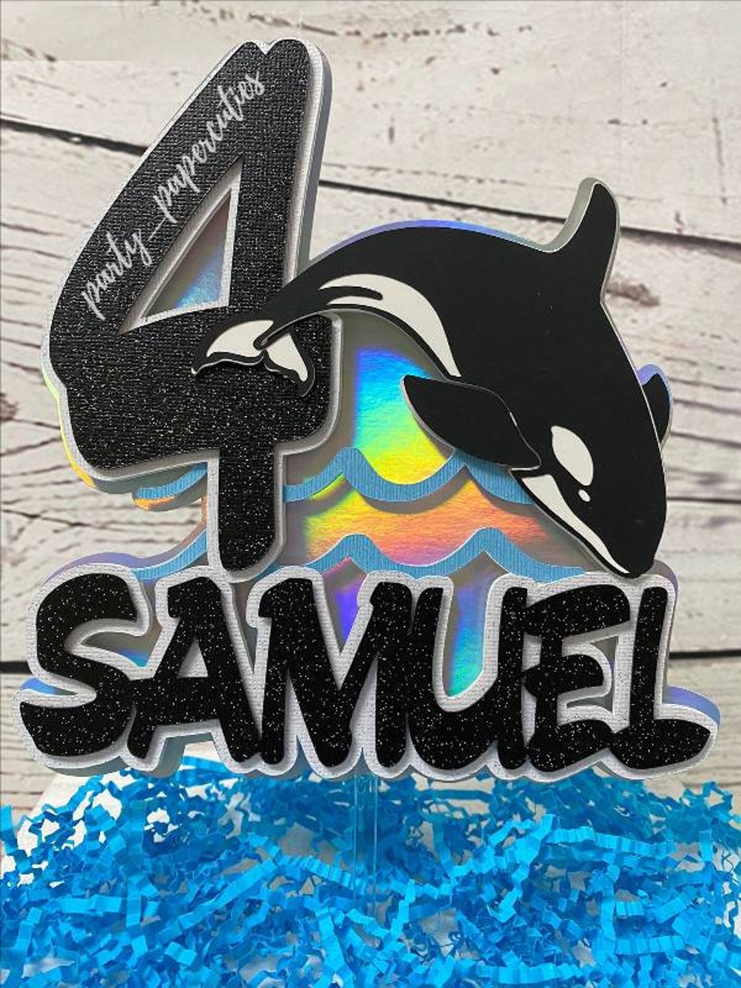 Whale Cake Topper, Killer Whale Cake Topper, Orca Cake Topper, Black ...