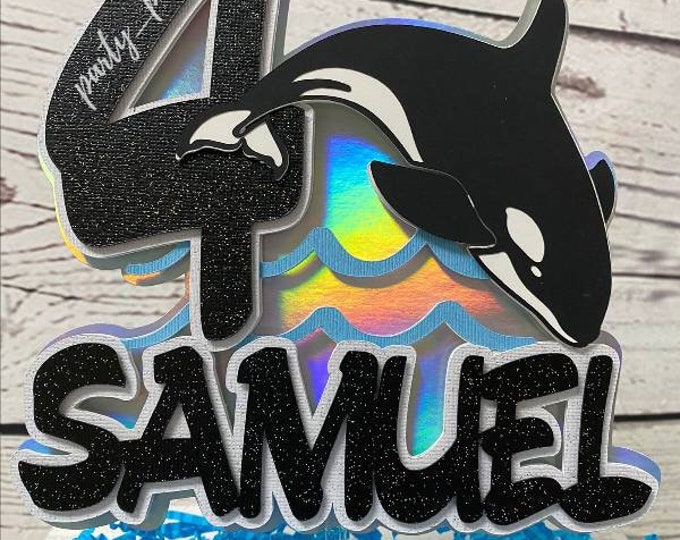 Whale Cake Topper, Killer Whale Cake Topper, Orca Cake Topper, Black ...