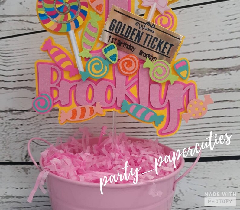 Willy Wonka Golden Ticket Cake Topper golden ticket cake | Etsy