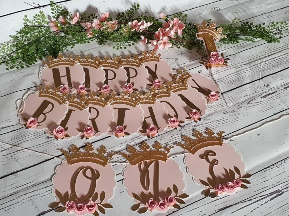 Happy 1st Birthday Princess Banner First Birthday Princess | Etsy