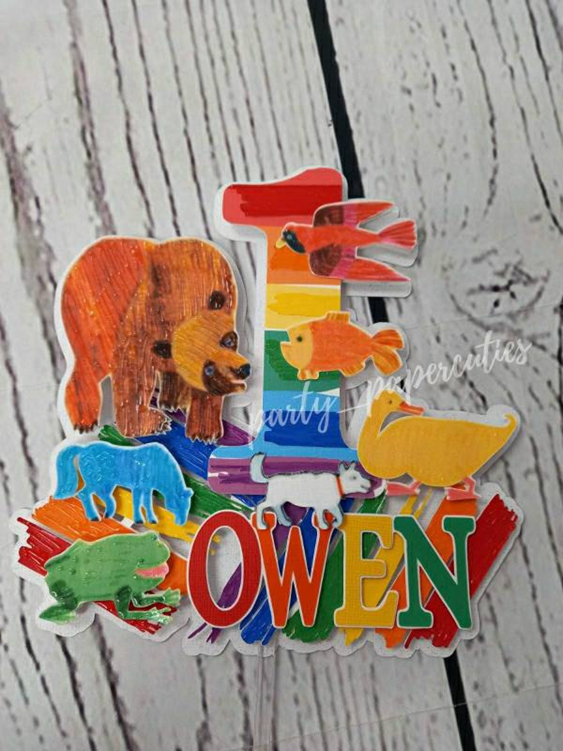 Brown Bear Cake Topper Brown Bear and Friends Cake Topper | Etsy