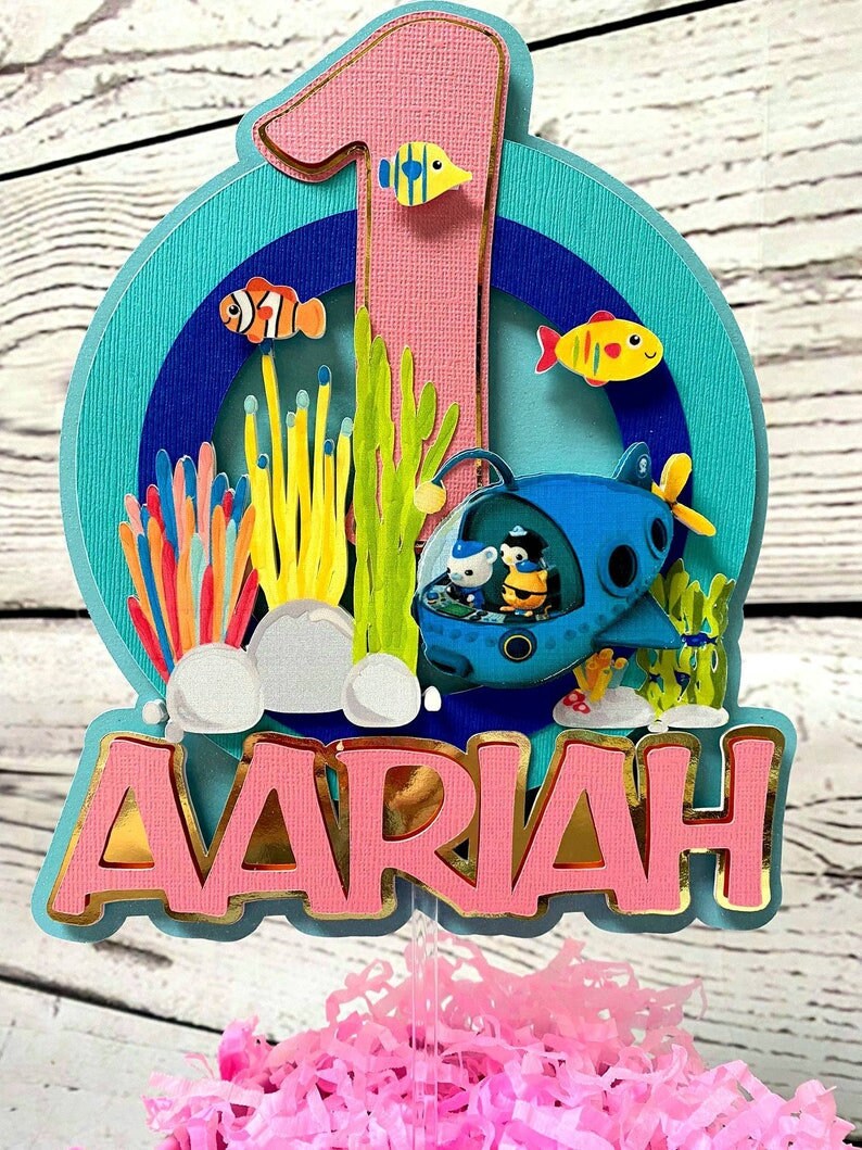 Octonauts Girl Happy Birthday Banner Octonauts Pink and Gold - Etsy