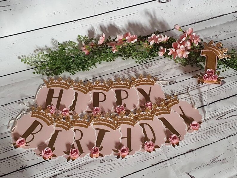 Happy 1st Birthday Princess Banner First Birthday Princess | Etsy