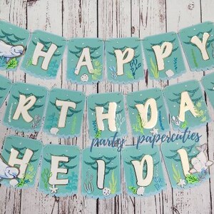 Baby Beluga Whale Banner De Cumpleaños Personalizado, Fiesta Temática ...