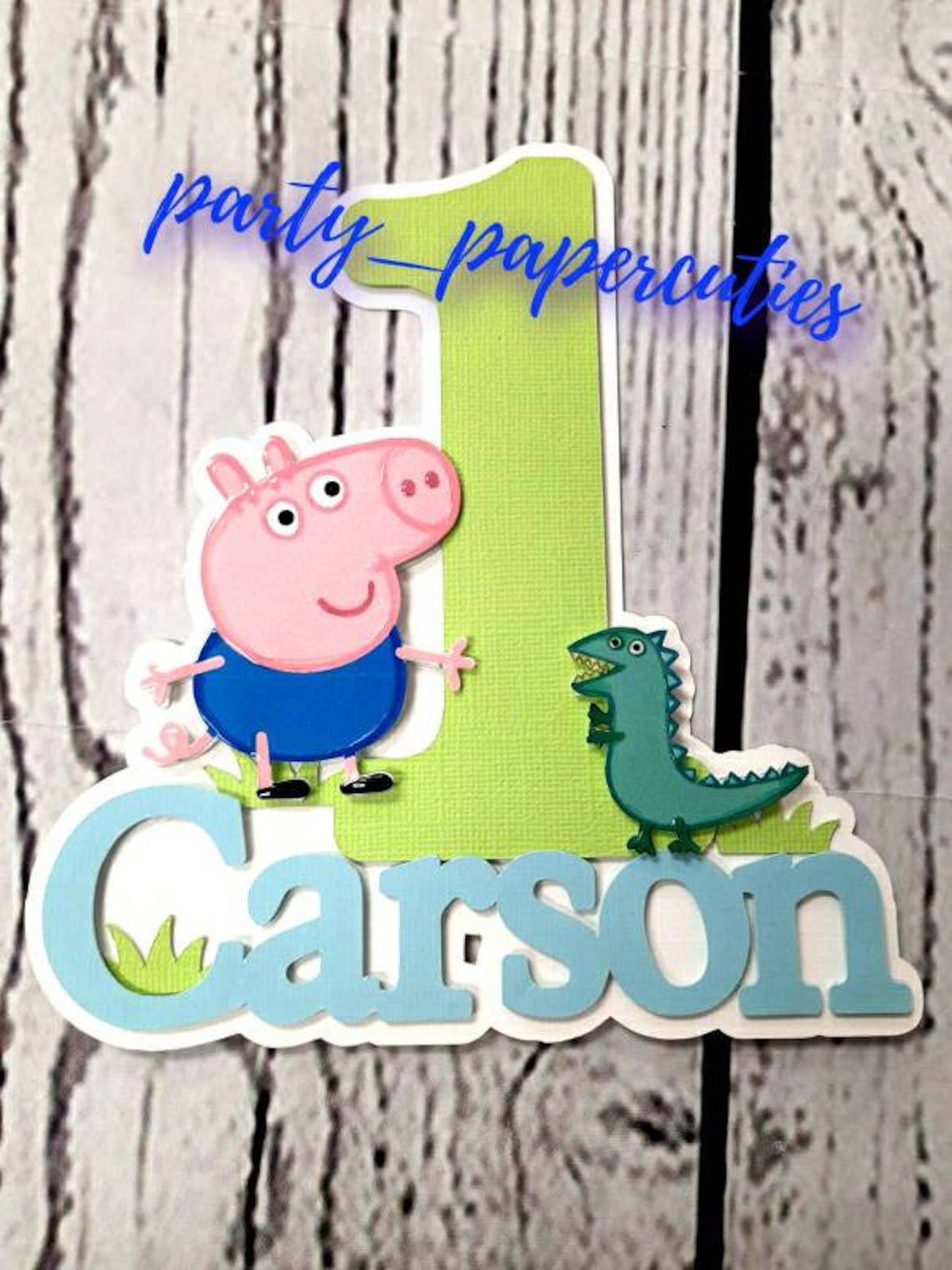 George Cake Topper Peppa Pig and George Cake Topper George | Etsy Canada