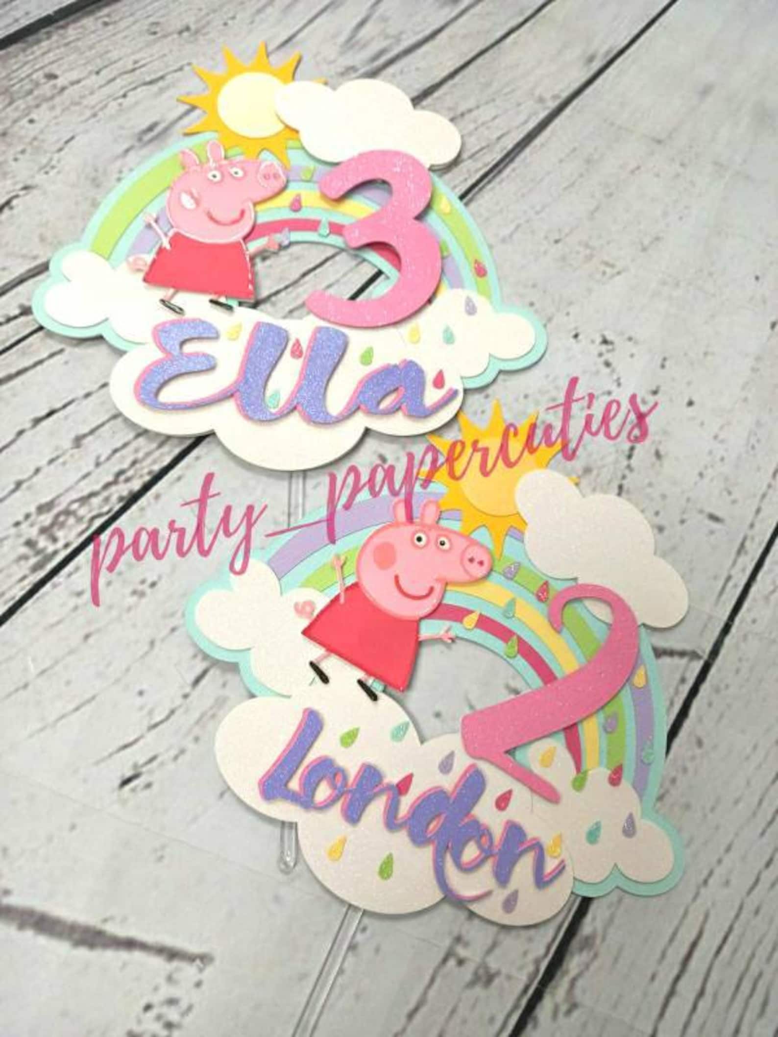 Peppa Pig Cake Topper Peppa Pig Theme Party Peppa Pig Cake - Etsy