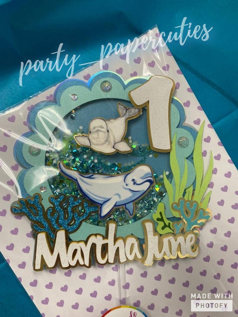 Baby Beluga Shaker Birthday Cake Topper Baby Beluga - Etsy