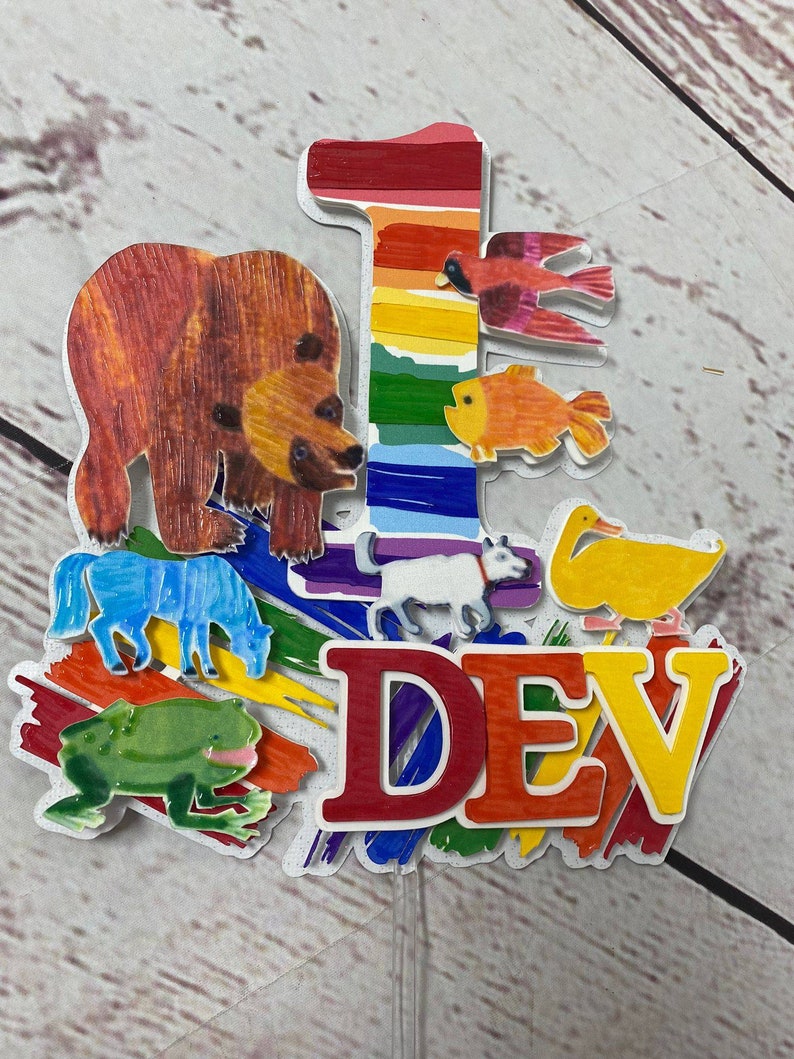 Brown Bear Cake Topper, Brown Bear and Friends Cake Topper Brown Bear ...