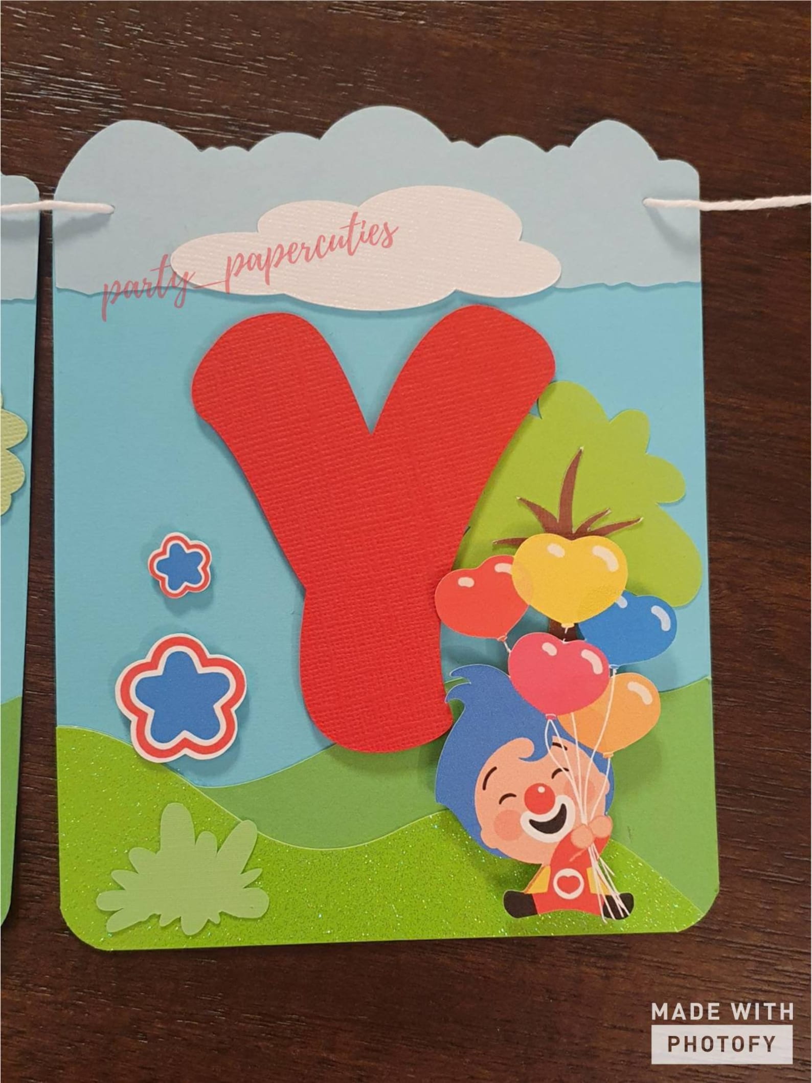 Plim Plim Birthday Banner, Plim Plim the Clown Happy Birthday Banner ...