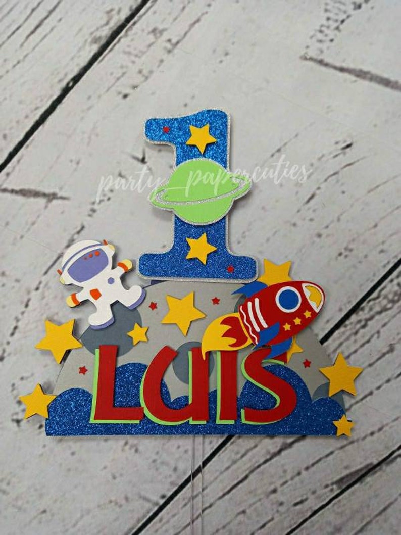Space Theme Birthday Cake Topper Nasa Cake Topper Spaceship - Etsy