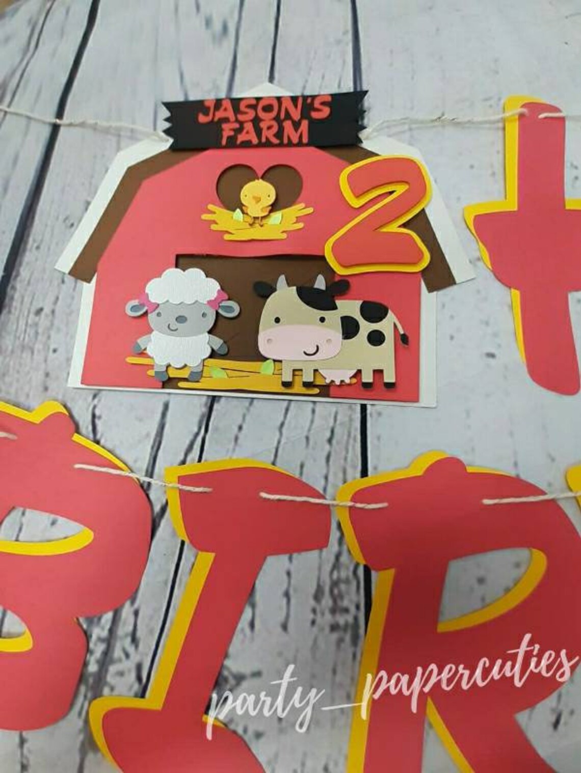 Farm Theme Birthday Banner farm animals birthday banner farm | Etsy