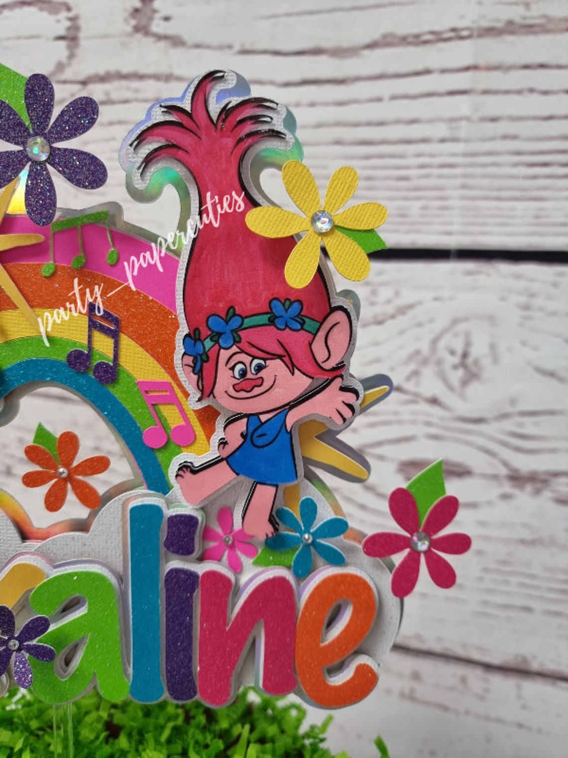 Poppy Doll Theme Cake Topper Poppy Troll Cake Topper Troll | Etsy