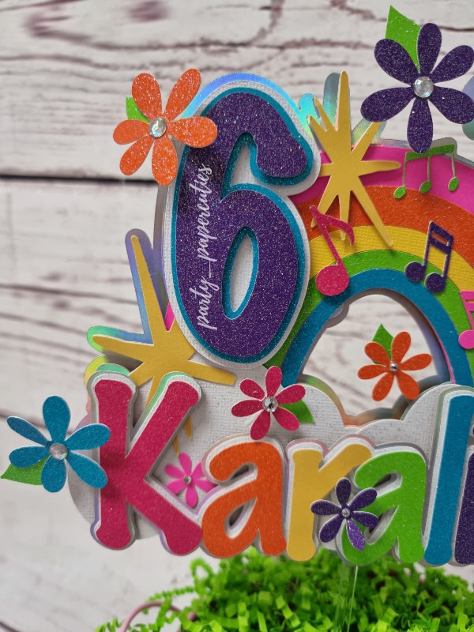 Poppy Doll Theme Cake Topper, Poppy Troll Cake Topper, Troll Birthday ...