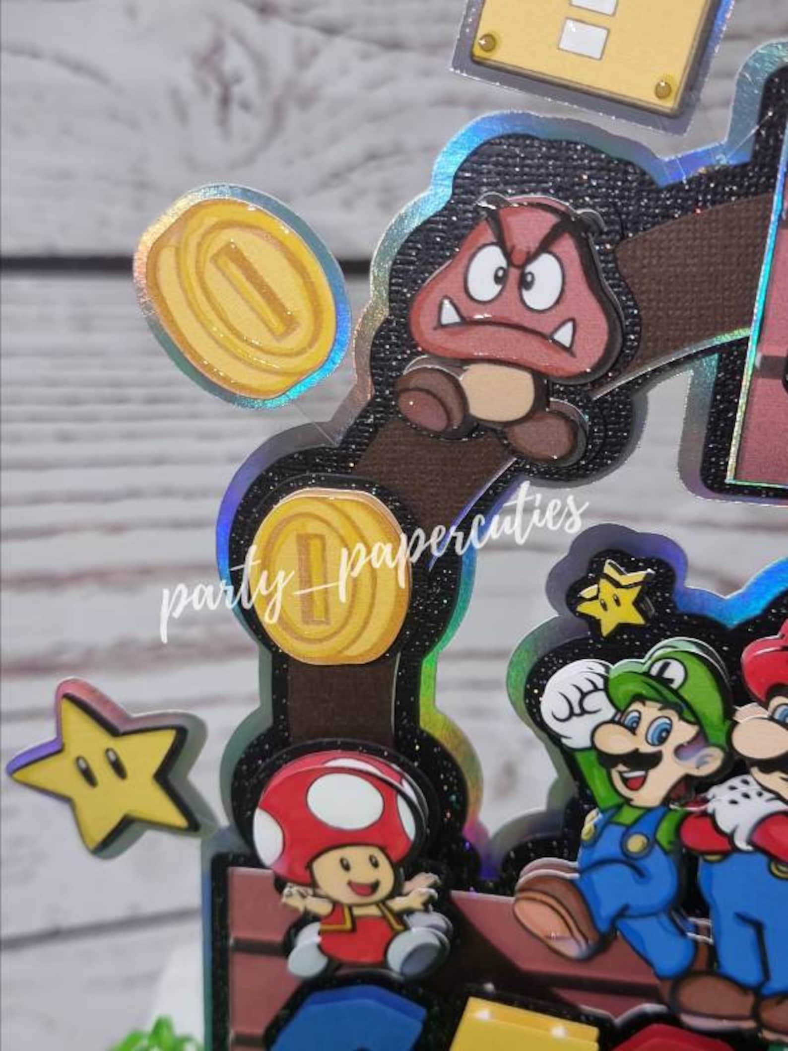 Mario Bros Cake Topper Mario Cake Topper Mario Bros Birthday | Etsy