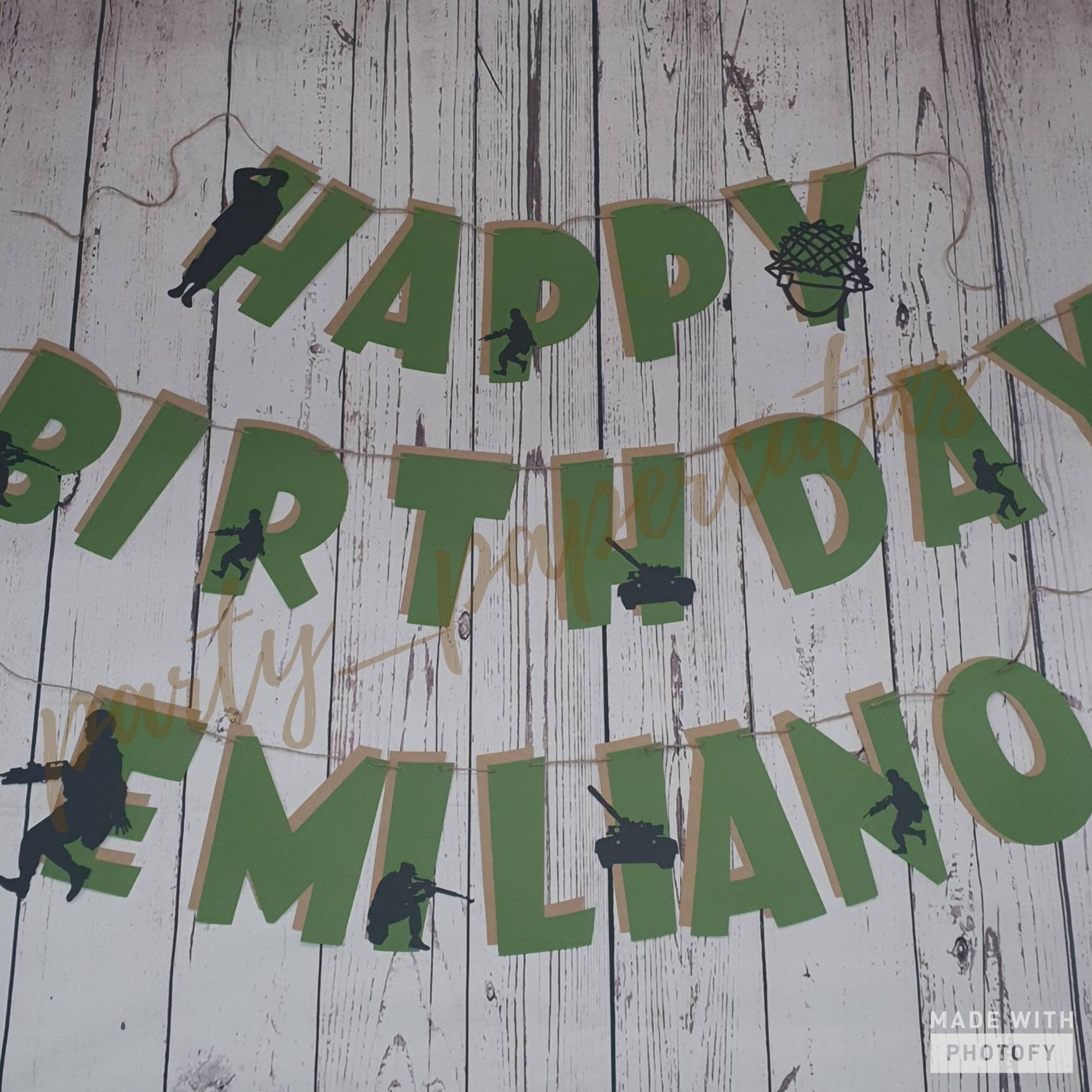 Military Happy Birthday Banner soldier banner happy birthday | Etsy