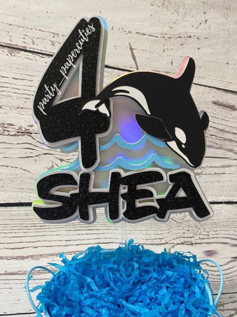 Whale Cake Topper Killer Whale Cake Topper Orca Cake Topper | Etsy