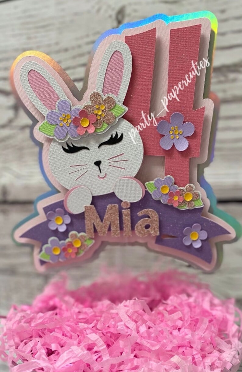 Bunny Girl Birthday Cake Topper Girl Bunny Cake Topper Baby - Etsy