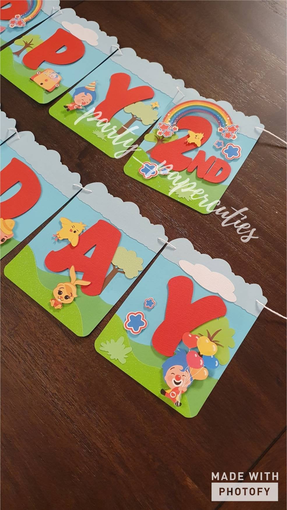 Plim Plim Birthday Banner, Plim Plim the Clown Happy Birthday Banner ...