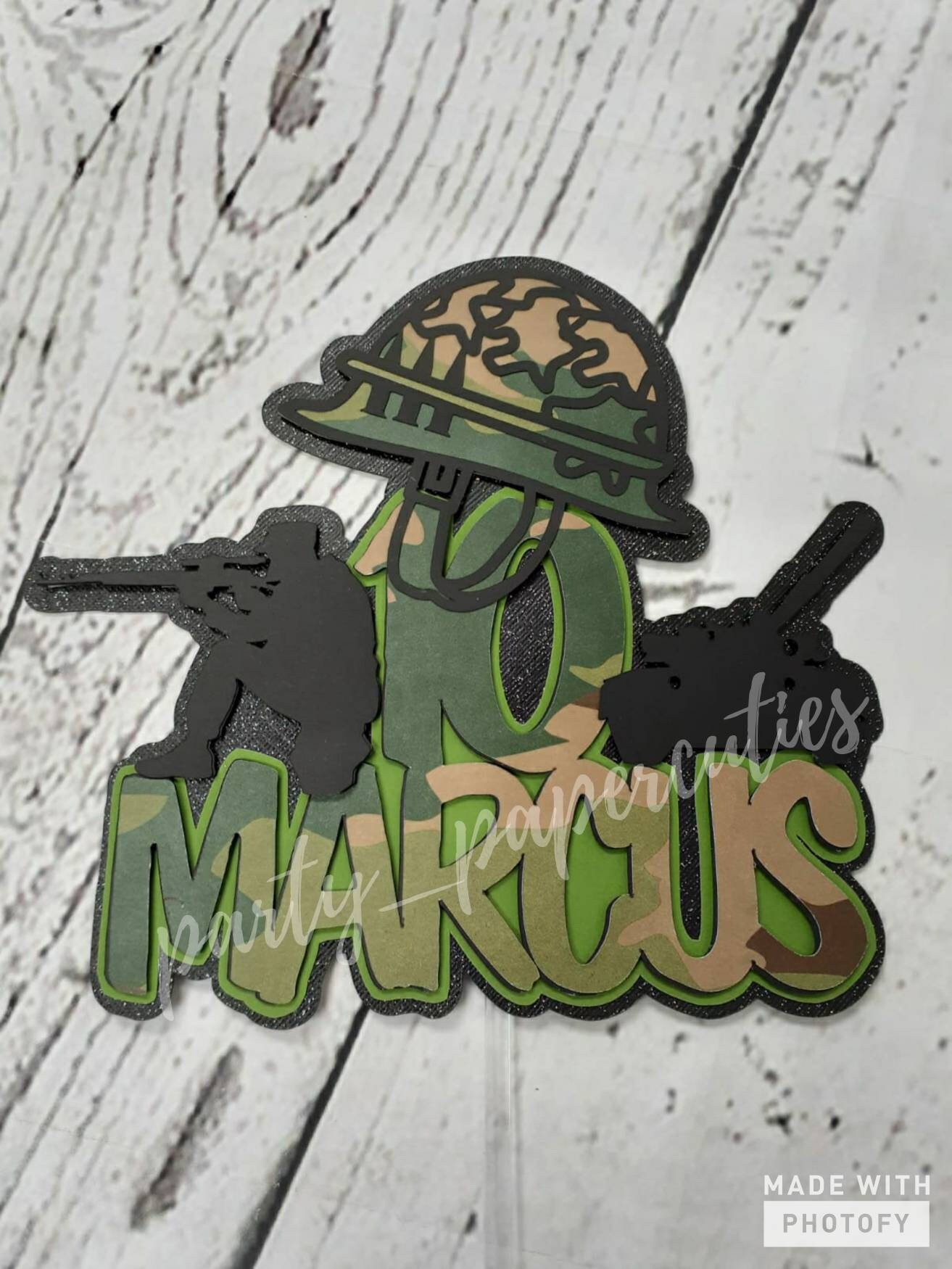 Military Theme Party Cake Topper, Soldier Cake Topper, Military Party ...