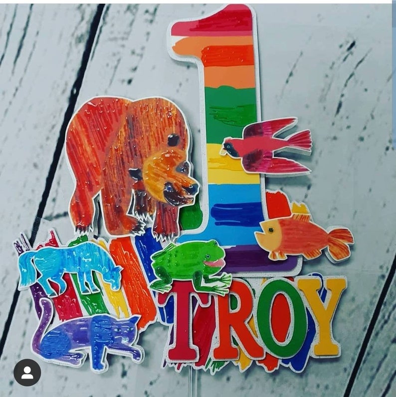 Brown Bear Cake Topper Brown Bear and Friends Cake Topper - Etsy