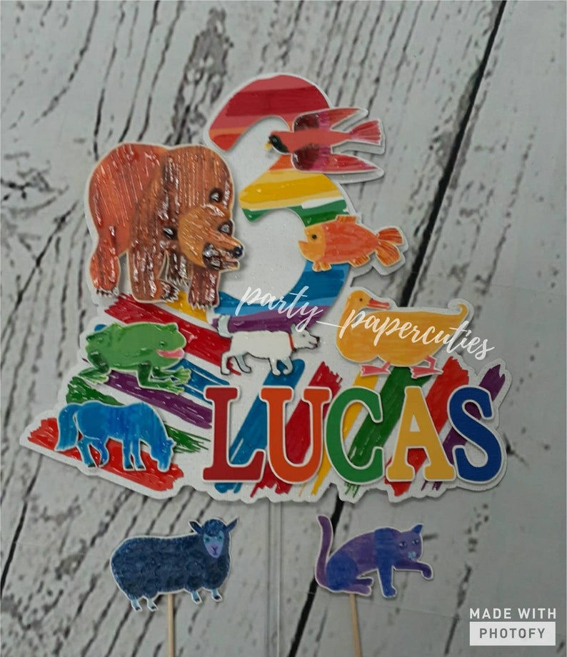 Brown Bear Cake Topper Brown Bear and Friends Cake Topper - Etsy