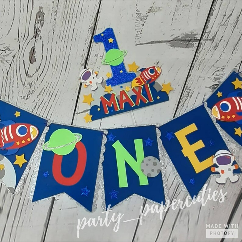 Space Theme Birthday Cake Topper Nasa Cake Topper Spaceship - Etsy